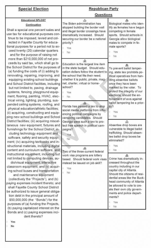 Early voting underway in Fayette County — Here are sample ballots - The ...